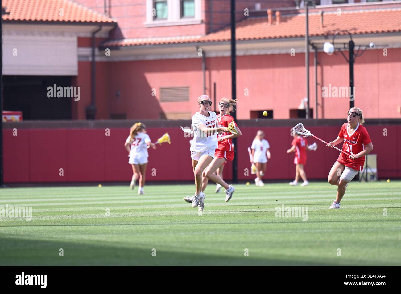 Midfielder Casey Roberts (25) of USC Trojans passes the ball during a ...