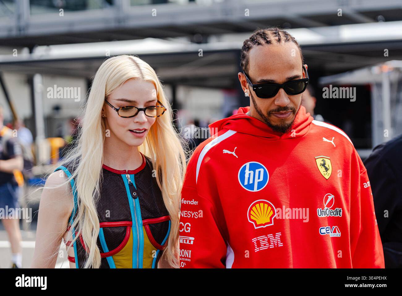 ANYA TAYLOR-JOY, Actress and LEWIS HAMILTON (GBR) of Scuderia Ferrari ...