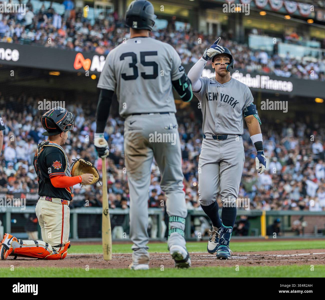 March 28 2026 New York right fielder Aaron Judge (99)walking across ...