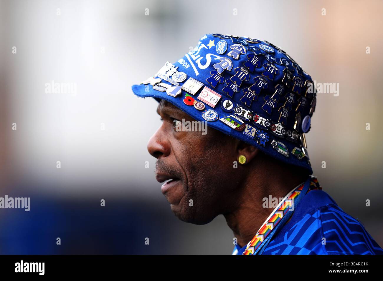 Chelsea fan Basil Goode in the stands during the Barclays Women's Super ...