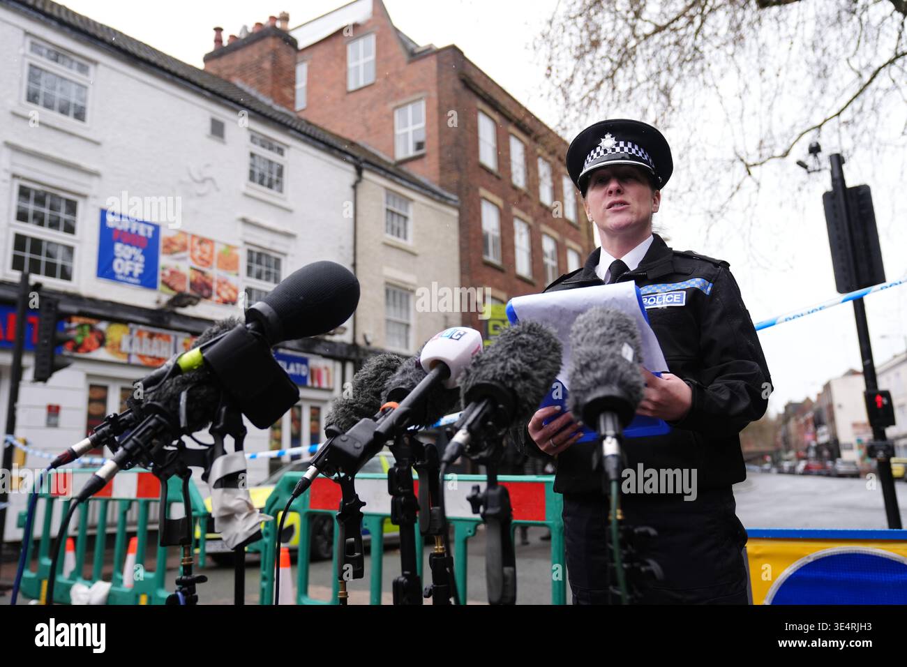 Chief Superintendent Emma Aldred, area commander for Derby, speaking to ...