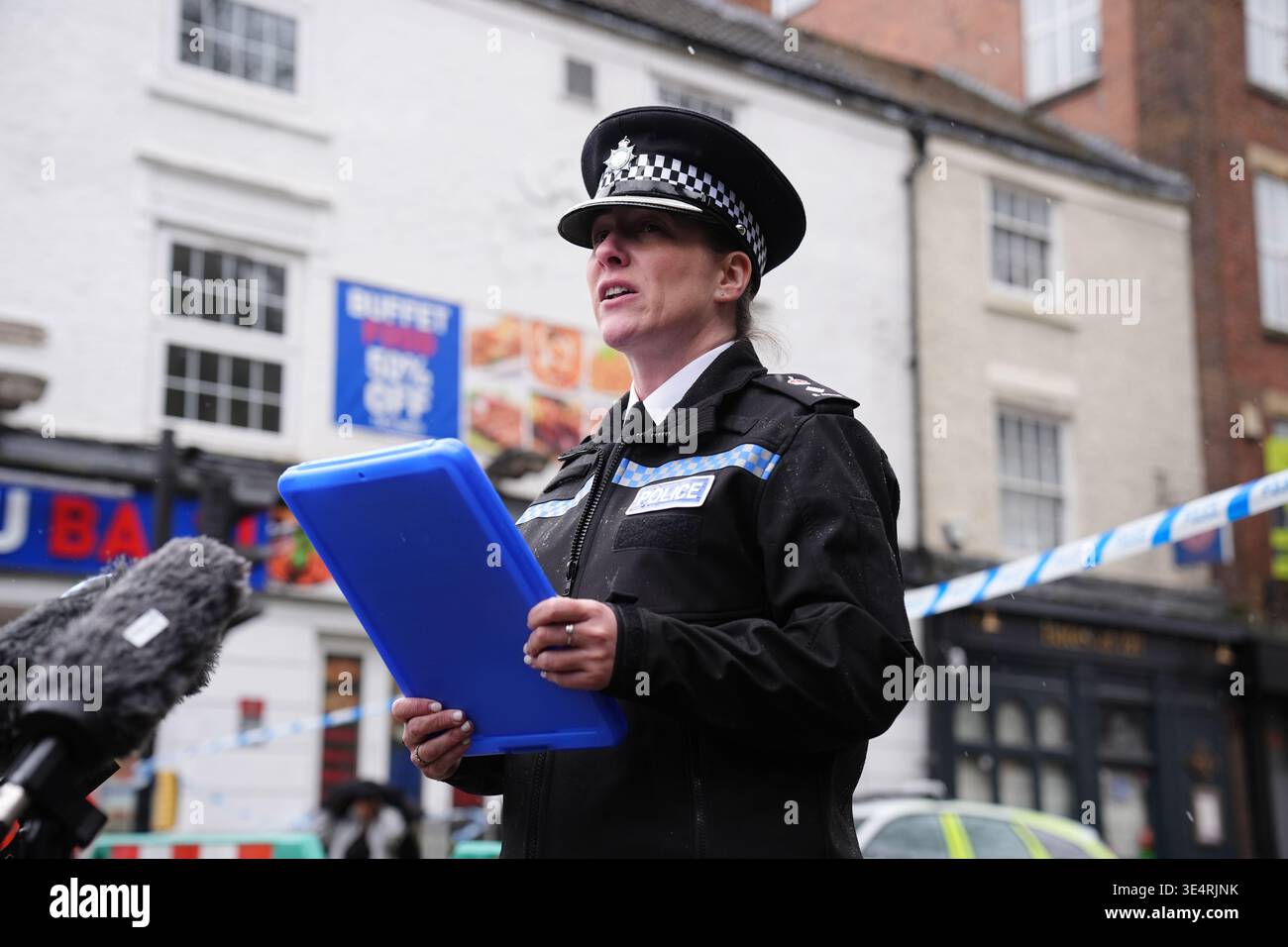 Chief Superintendent Emma Aldred, area commander for Derby, speaking to ...