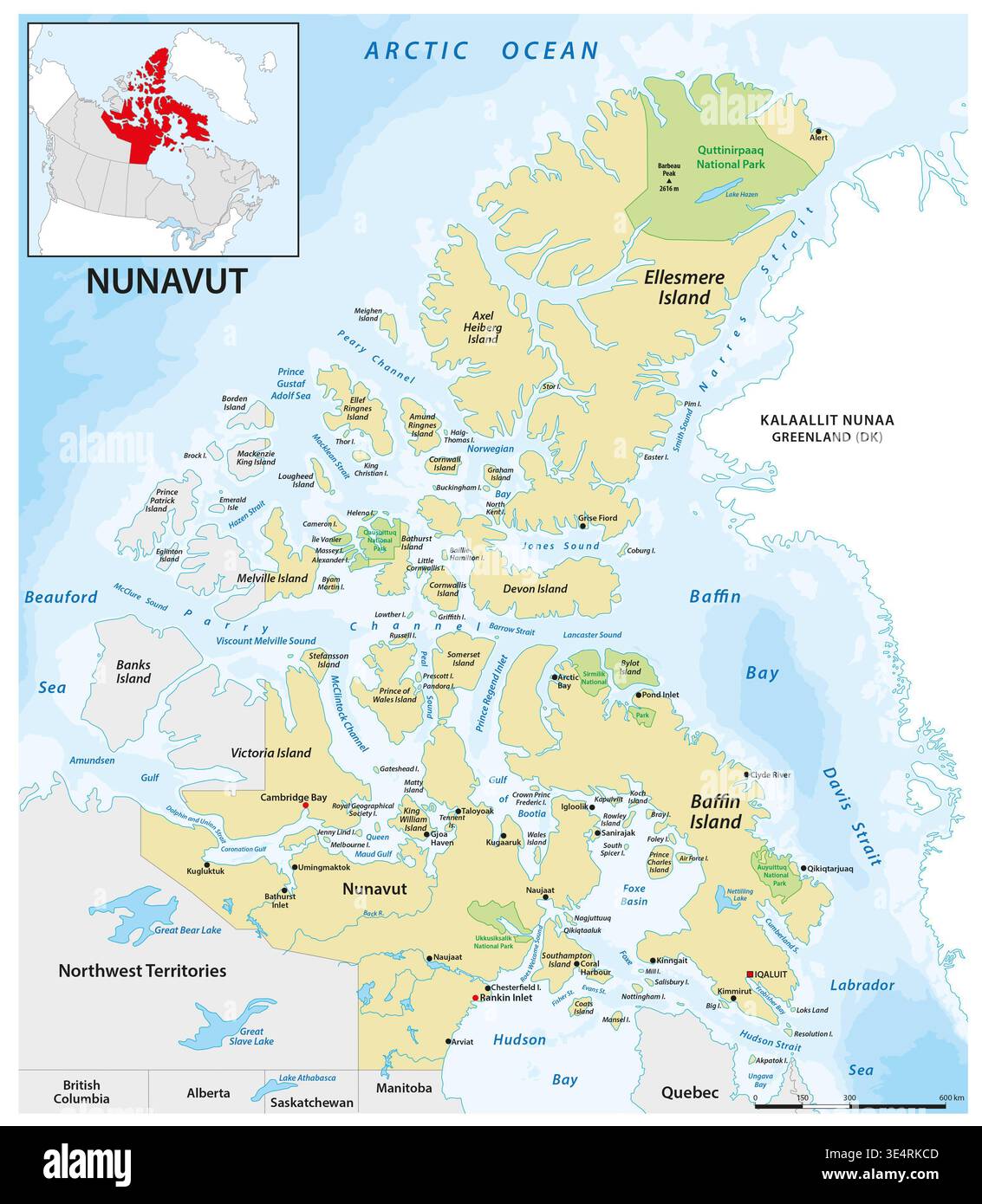 Map of the Canadian territory Nunavut Stock Photo - Alamy