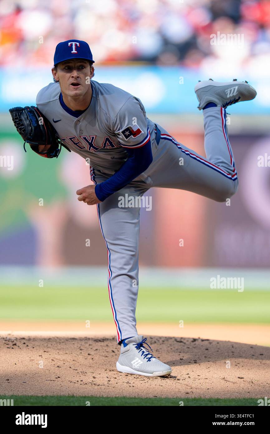 Texas Rangers startin pitcher Jacob Latz during the first inning of a ...