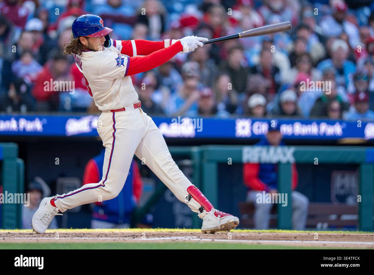 Philadelphia Phillies' Alec Bohm in actionduring the second inning of a ...