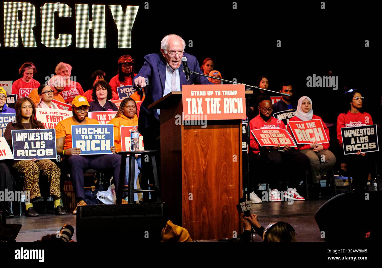 BRONX, NY - MARCH 29: Senator Bernie Sanders holds Tax The Rich Rally ...