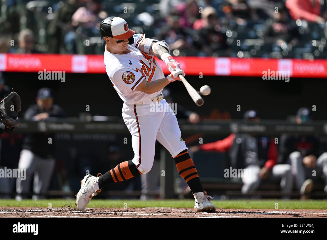 Baltimore Orioles' Tyler O'Neill connects for a three-run homer against ...