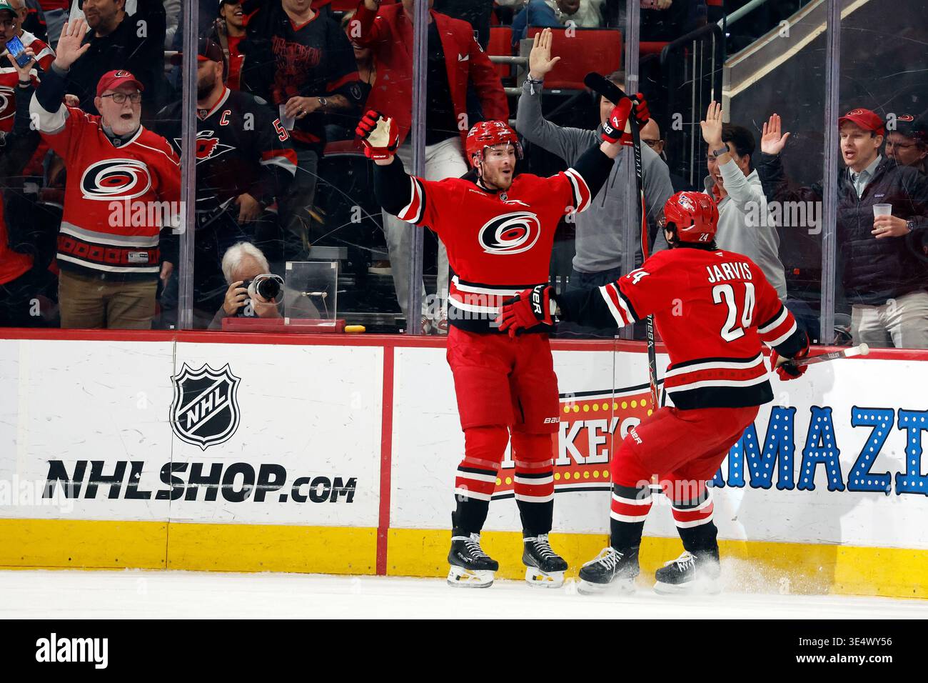 Carolina Hurricanes' Andrei Svechnikov (37) celebrates his goal with ...