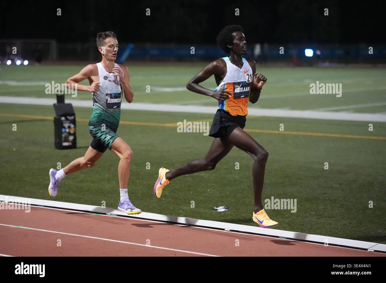 Mohamed Abdilaahi (GER), right, and Ky Robinson (AUS) place first and ...