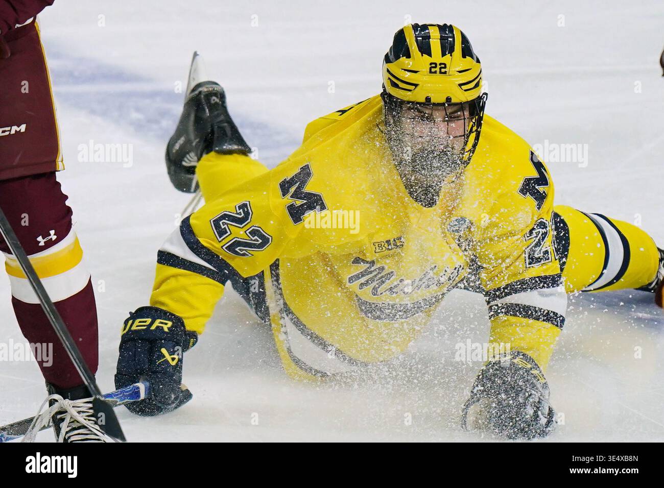 during an NCAA hockey regional game, Sunday, March 29, 2026 in Albany ...