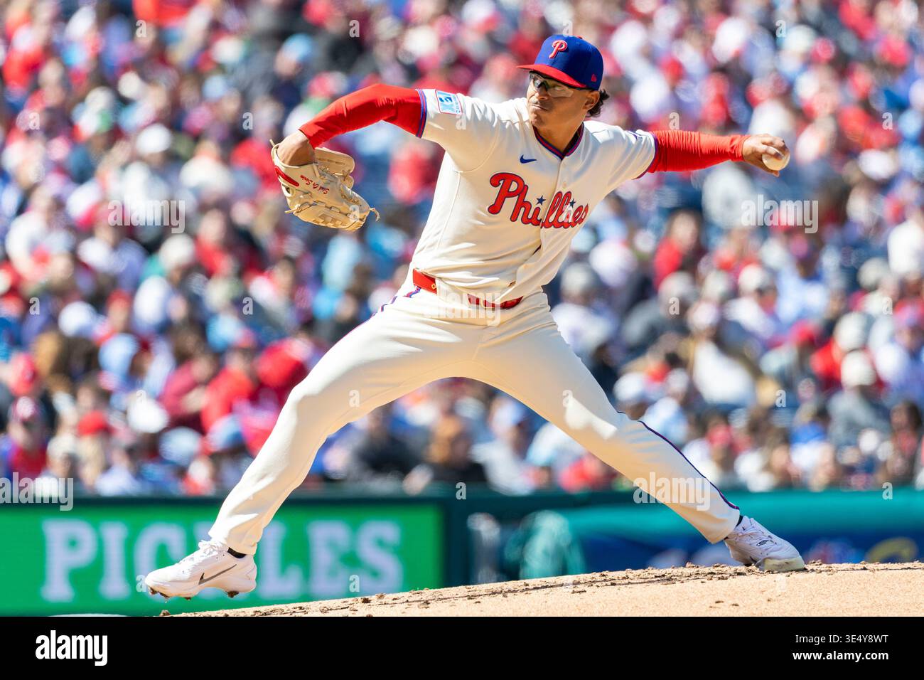Philadelphia Phillies pitcher Jesús Luzardo in action during a baseball ...