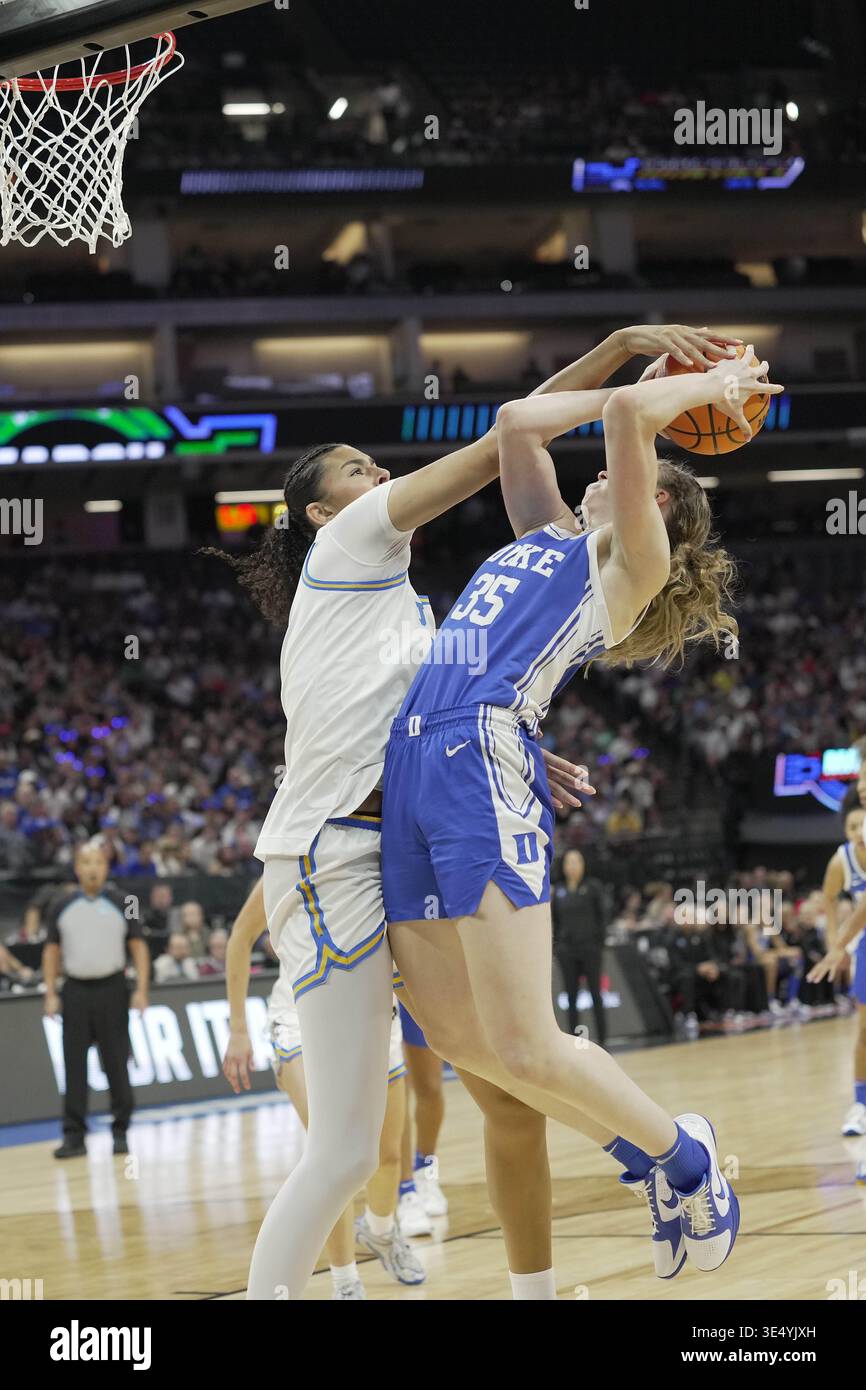 UCLA Bruins center Lauren Betts (51) blocks the shot of Duke Blue ...