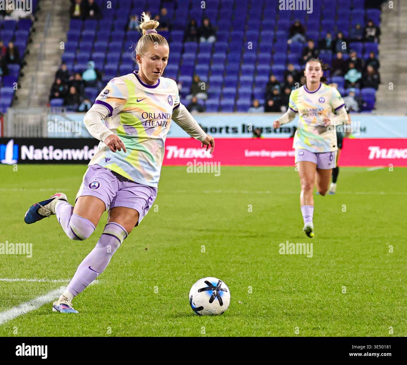 March 29, 2026; Harrison, New Jersey, USA; Orlando Pride midfielder ...