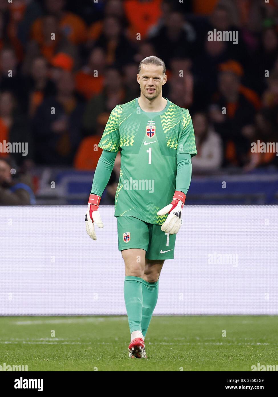 AMSTERDAM - Norway goalkeeper Orjan Haskjold Nyland during the friendly ...