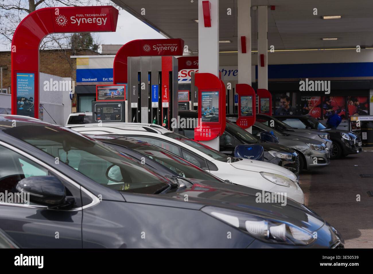 A view of a gas station in London, England, Monday, March 30, 2026. (AP ...