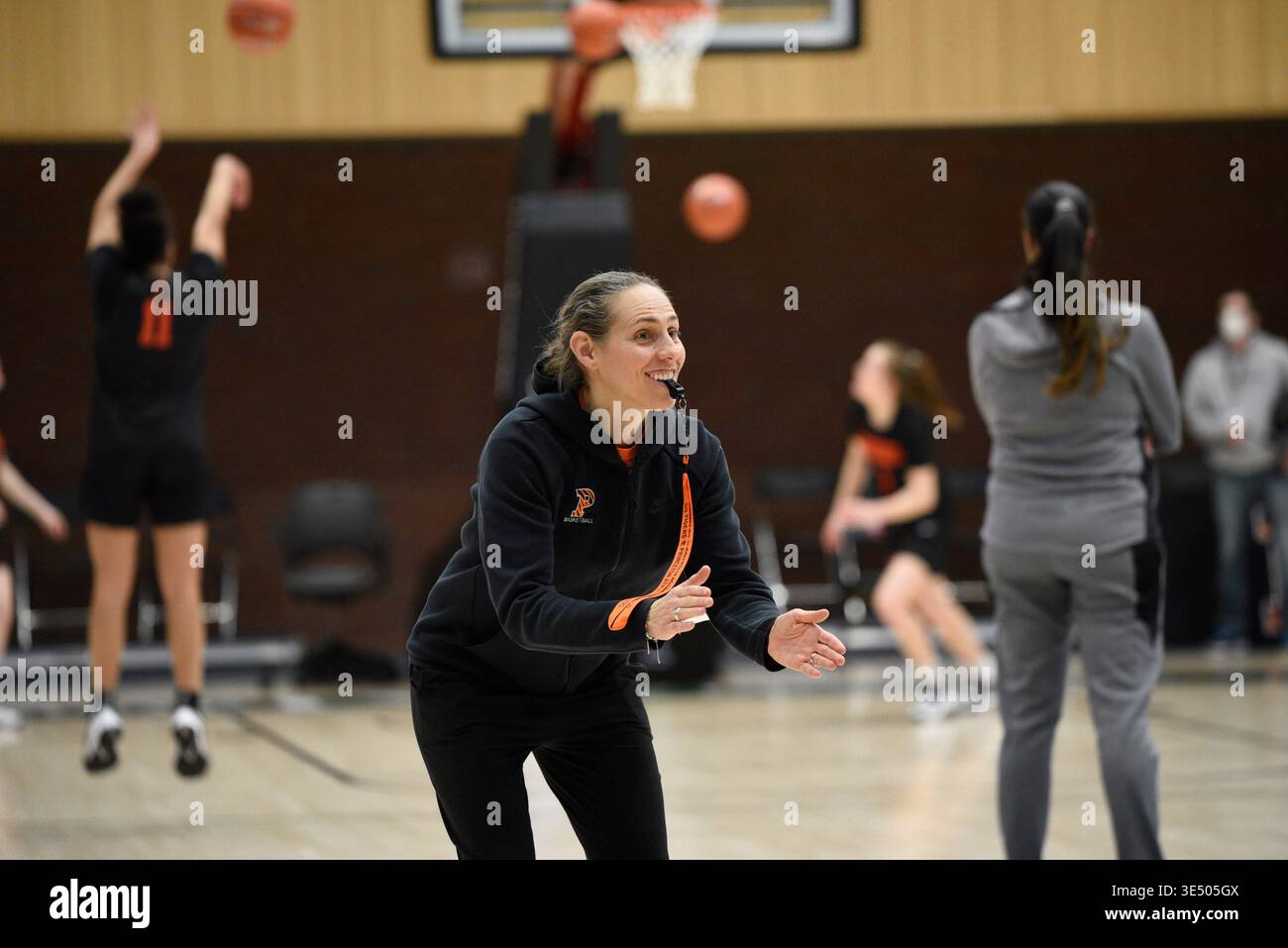 ALLSTON, MA - MARCH 10: Princeton Tigers head coach Carla Berube reacts ...