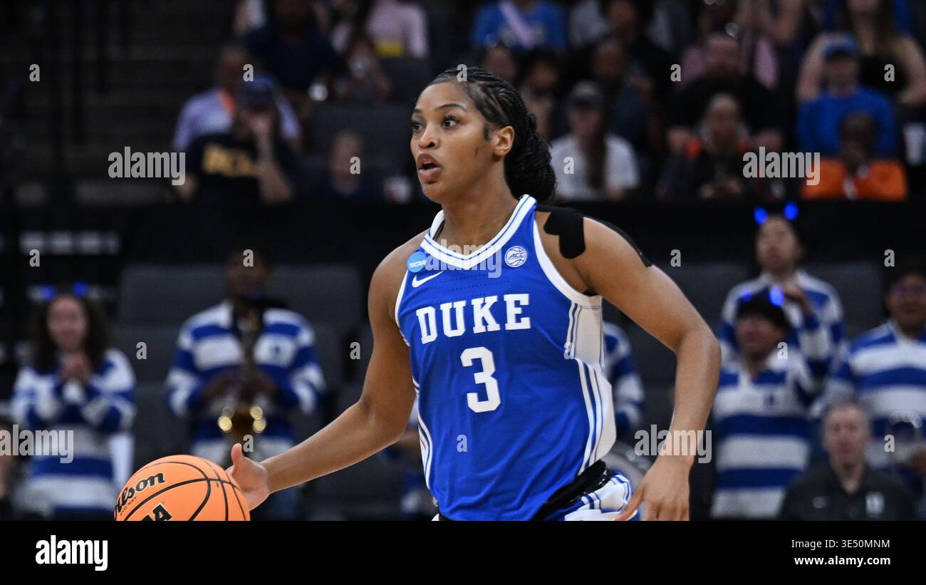 Duke guard Ashlon Jackson (3) dribbles the ball against UCLA during the ...