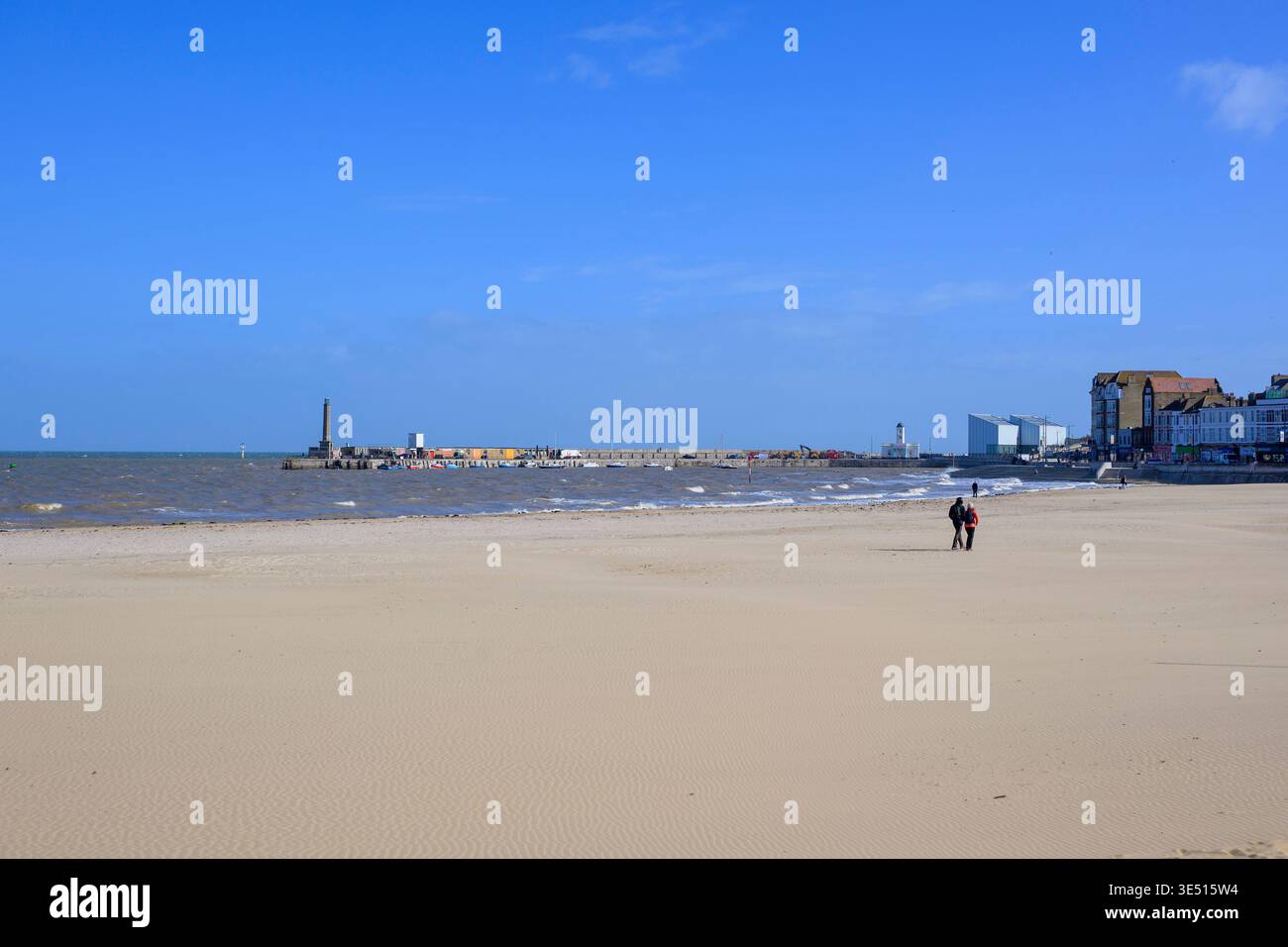 30/03/2026. Margate, UK People walk along a bright and windy Margate ...