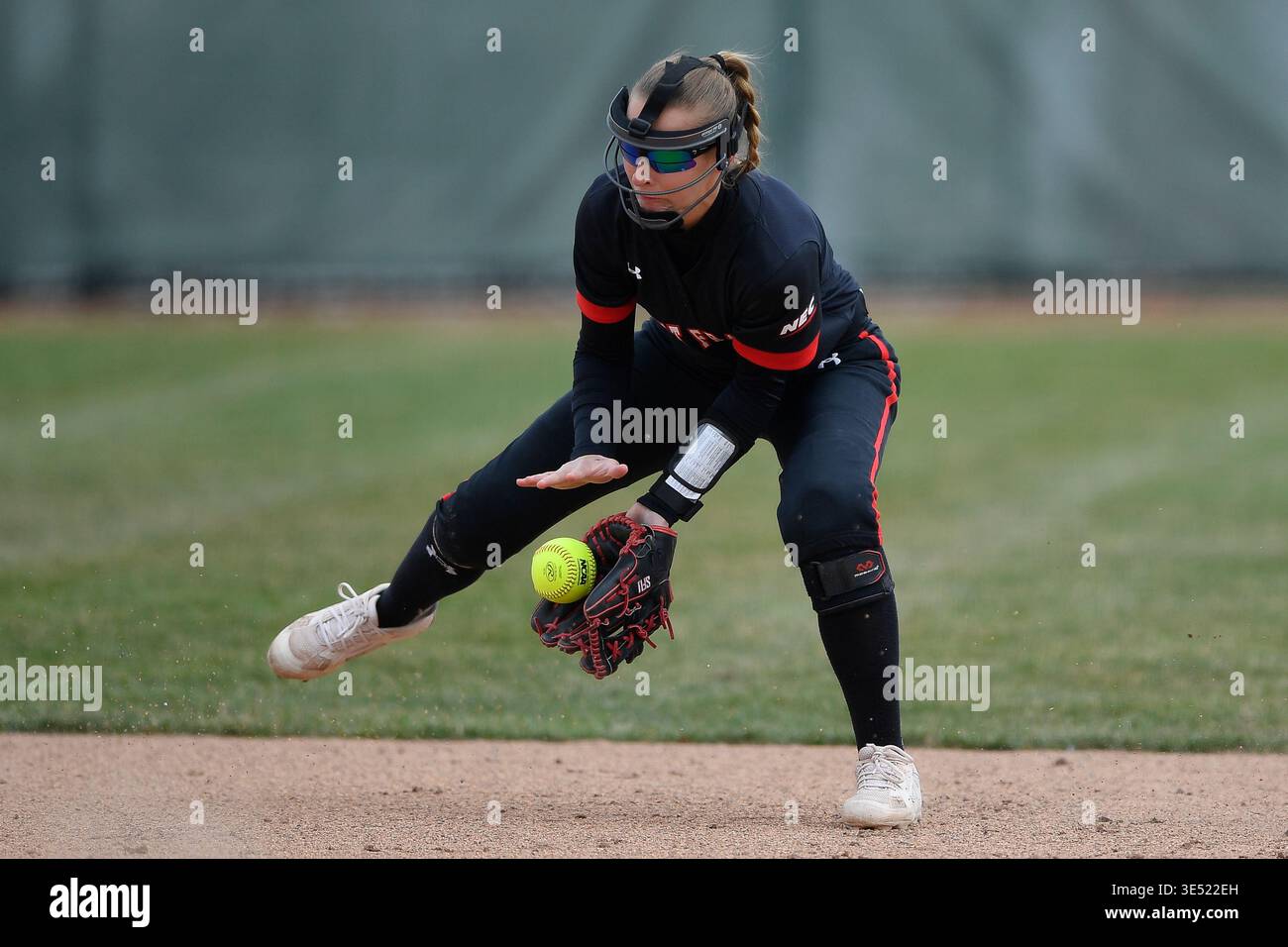 Saint Francis' Haley Brag (2) fields a ground ball during an NCAA ...