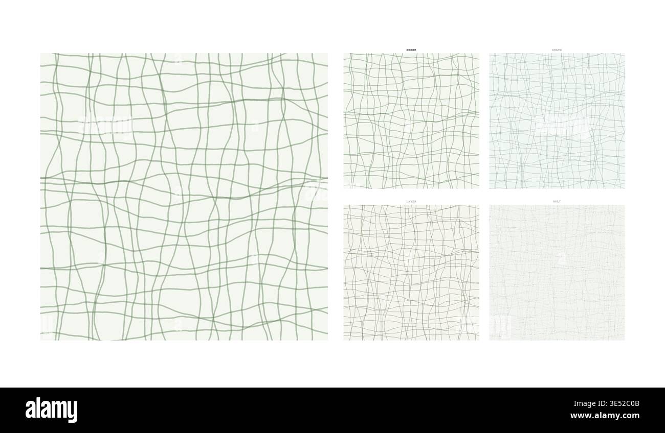 Gossamer Gauze Woven Hand Drawn Grid Texture Sheer Variation - Seamless ...