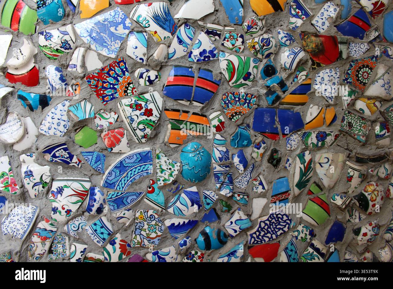 Colorful ceramic mosaic wall shards September Summer 2024 Broken ...