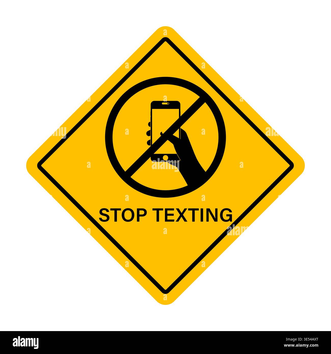 No Texting While Driving Sign. Do Not Use Phone While Driving. Careless ...