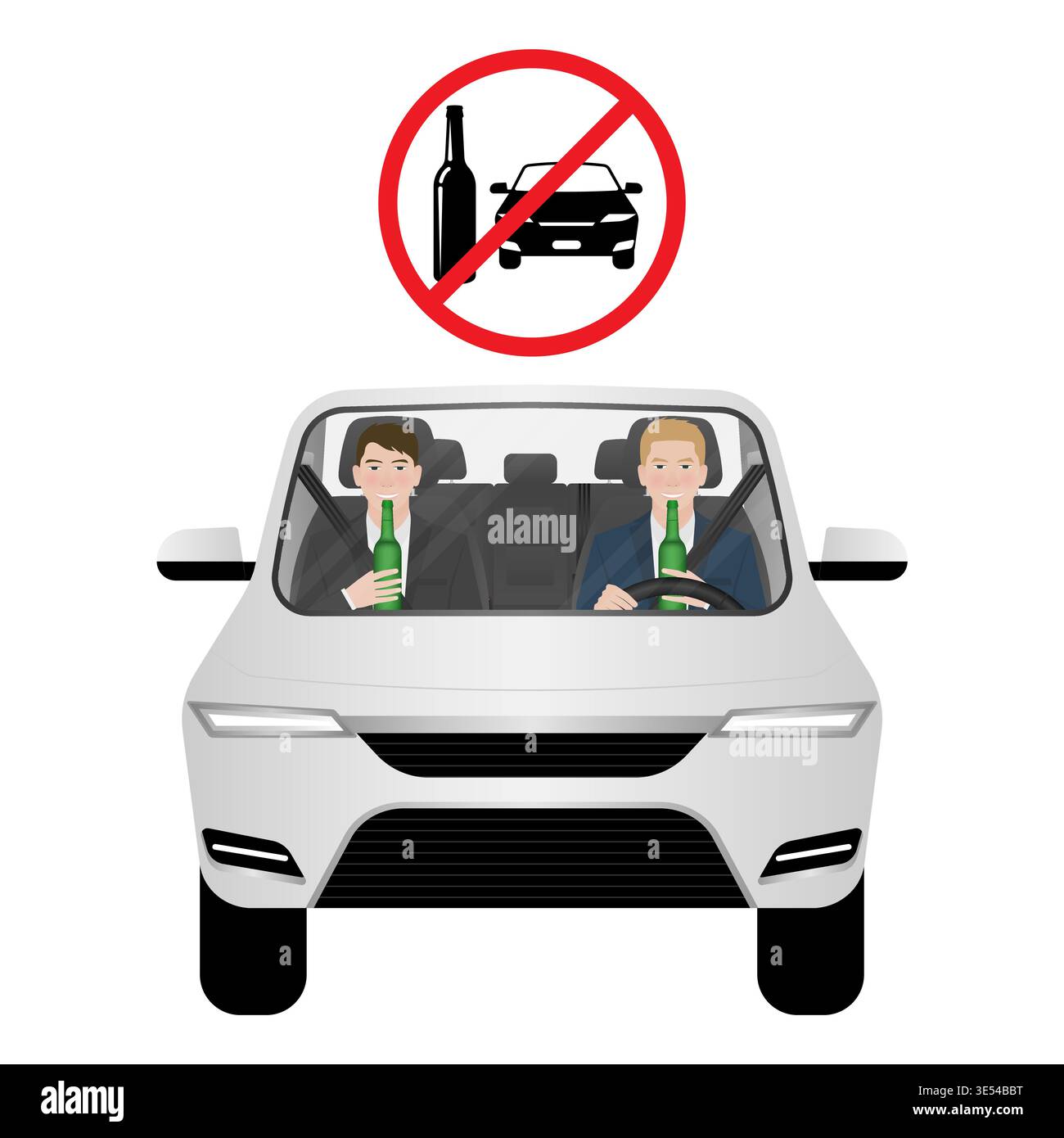 Man Drinking Alcohol While Driving a Car. Do Not Drink and Drive ...