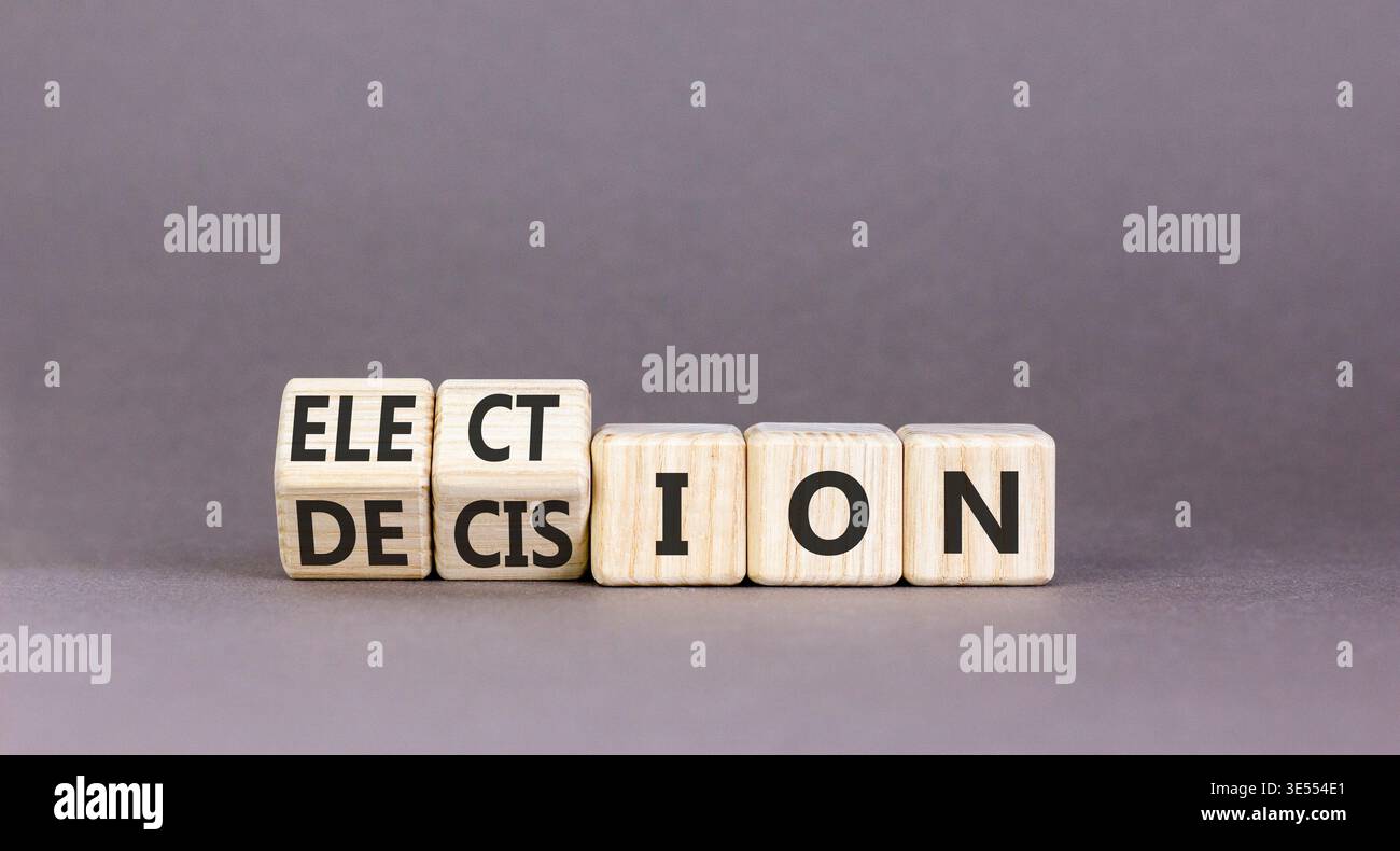 Election and decision symbol. Concept words Election to Decision on ...