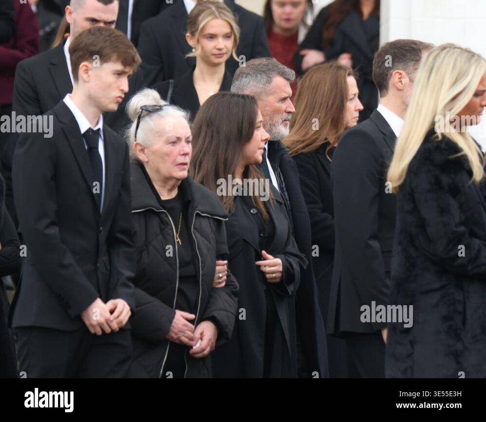 Former footballer Roy Keane leaves the funeral of his mother, Marie ...