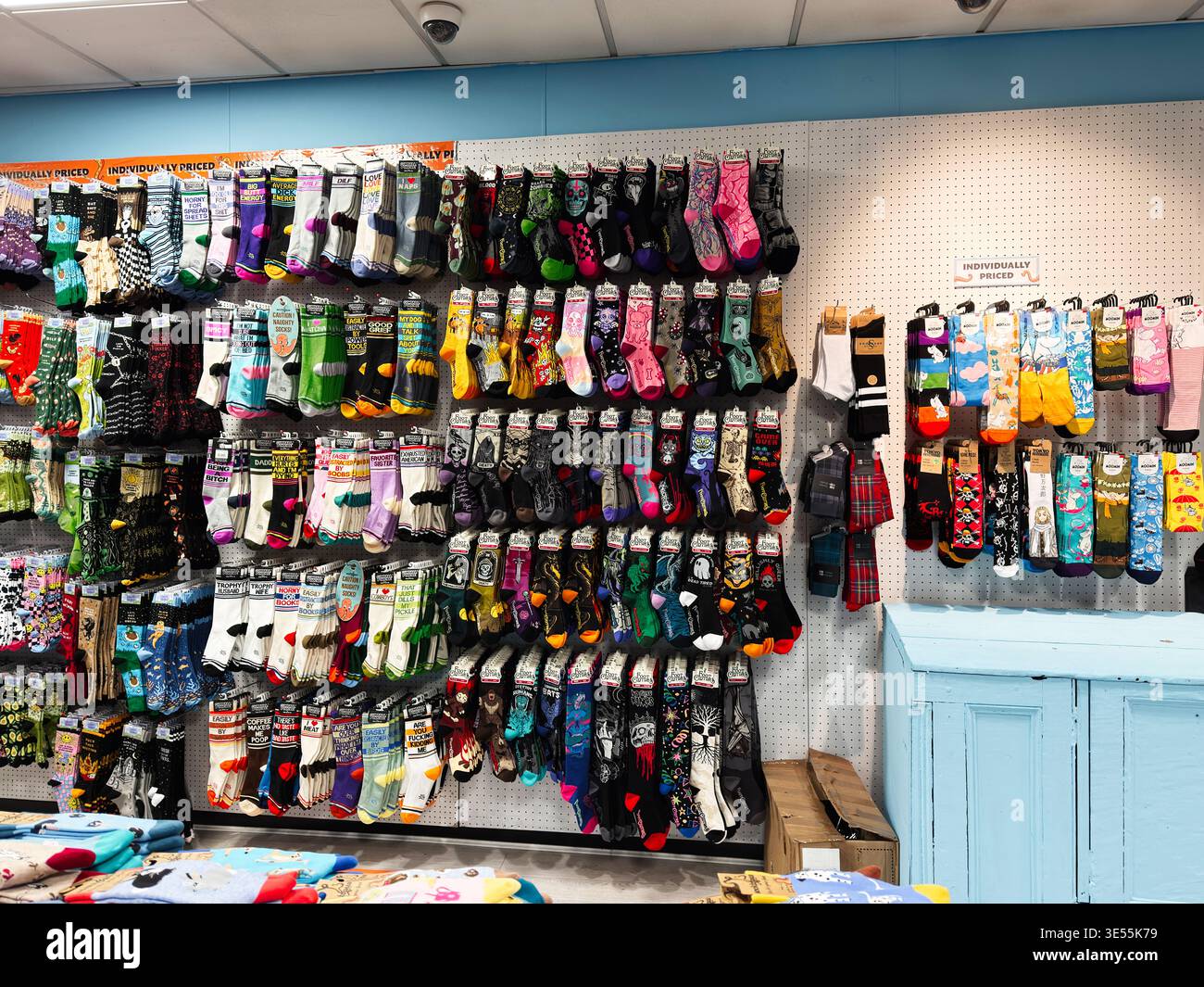 Edinburgh, Scotland, UK - February 15, 2026: Bright, eclectic sock ...