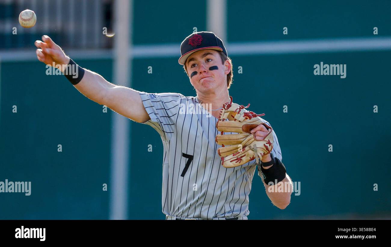 Lafayette infielder Will Dobil (7) makes a throw during an NCAA ...