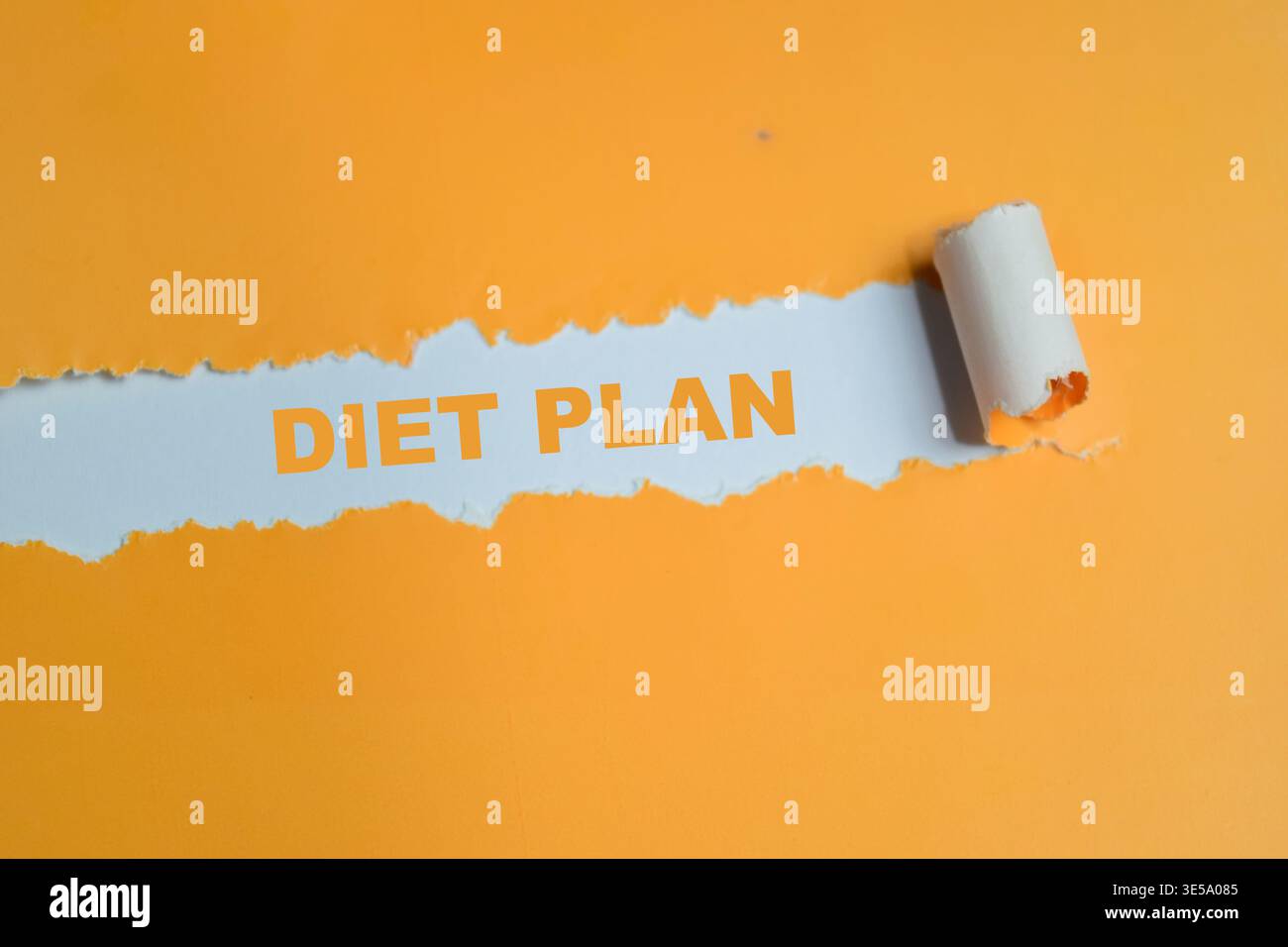 Diet plan text written in torn paper. For healthy lifestyle, nutrition ...