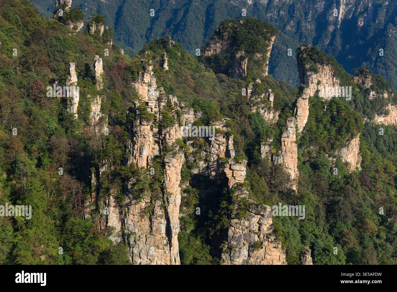 Awesome view of natural quartz sandstone pillars of the Tianzi ...