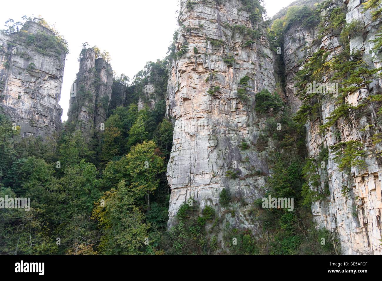 Awesome view of natural quartz sandstone pillars of the Tianzi ...