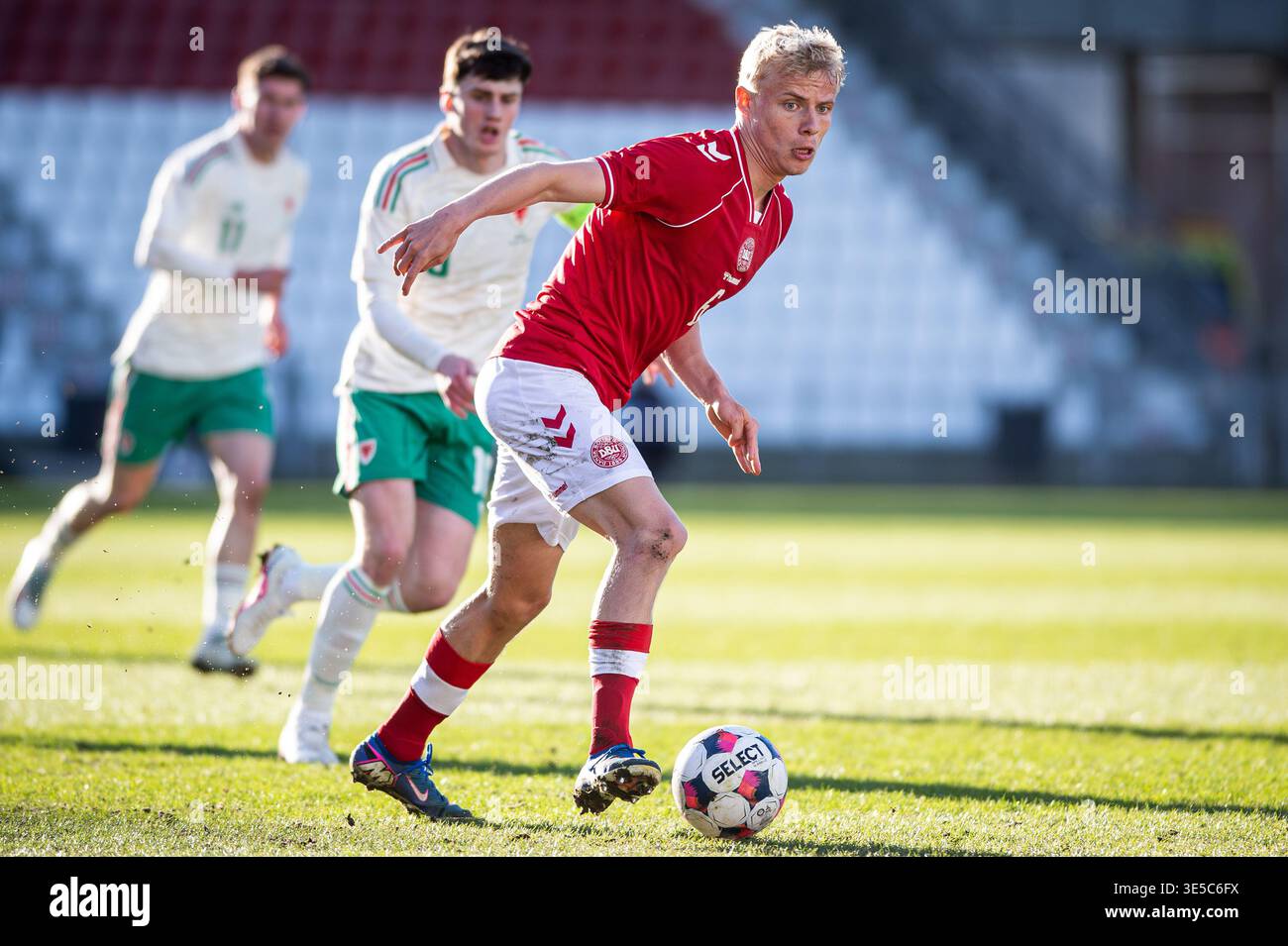 Vejle, Denmark. 31st, March 2026. Oscar Hojlund (6) of Denmark seen ...