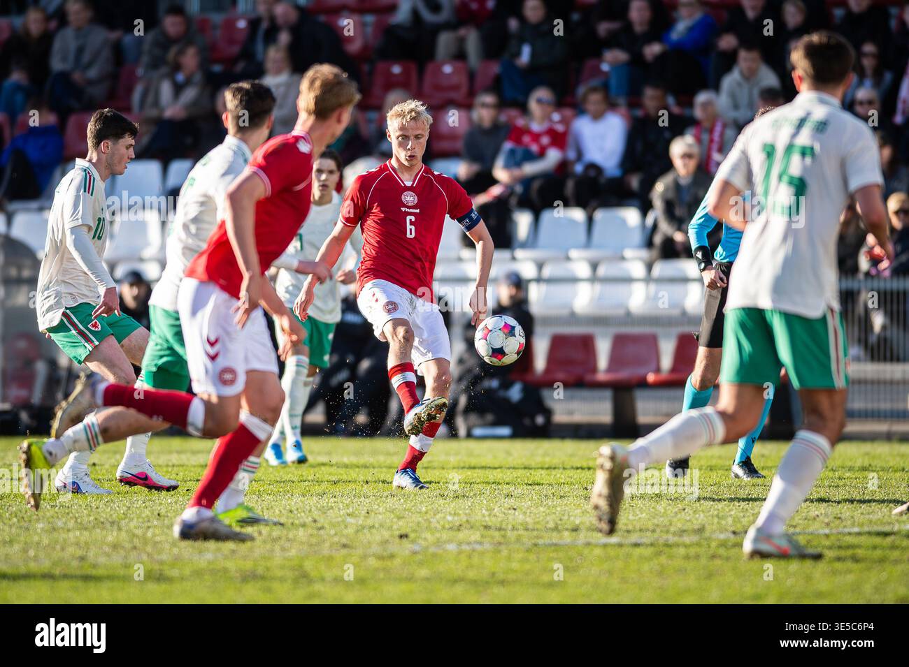 Vejle, Denmark. 31st, March 2026. Oscar Hojlund (6) of Denmark seen ...