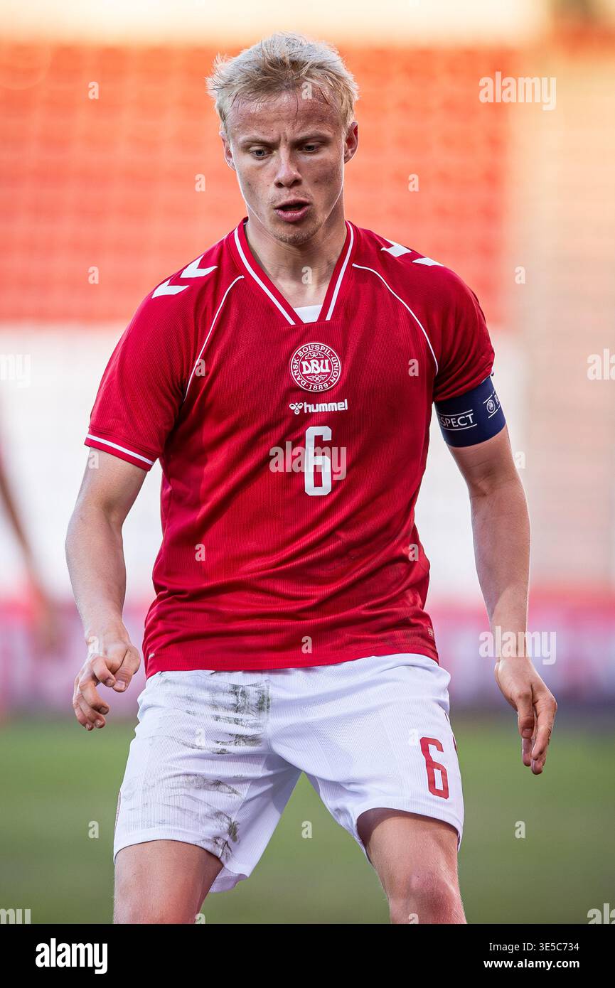 Vejle, Denmark. 31st, March 2026. Oscar Hojlund (6) of Denmark seen ...