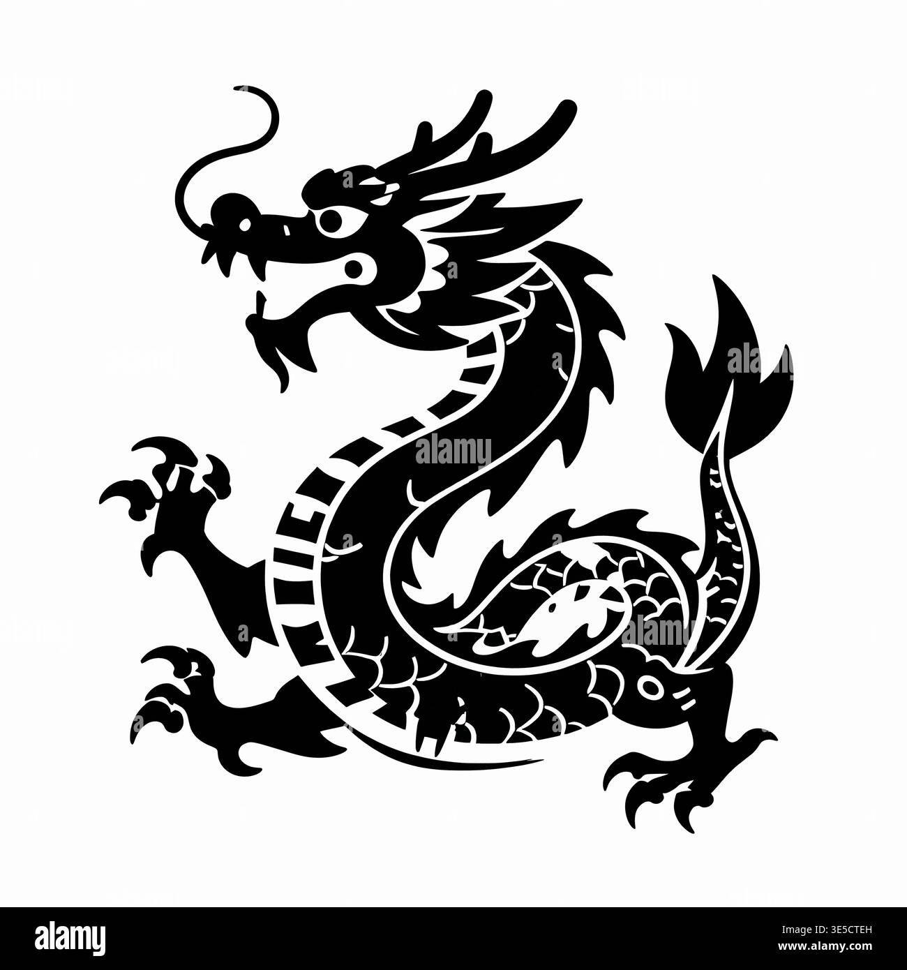 Dragon coiled Black and White Stock Photos & Images - Alamy
