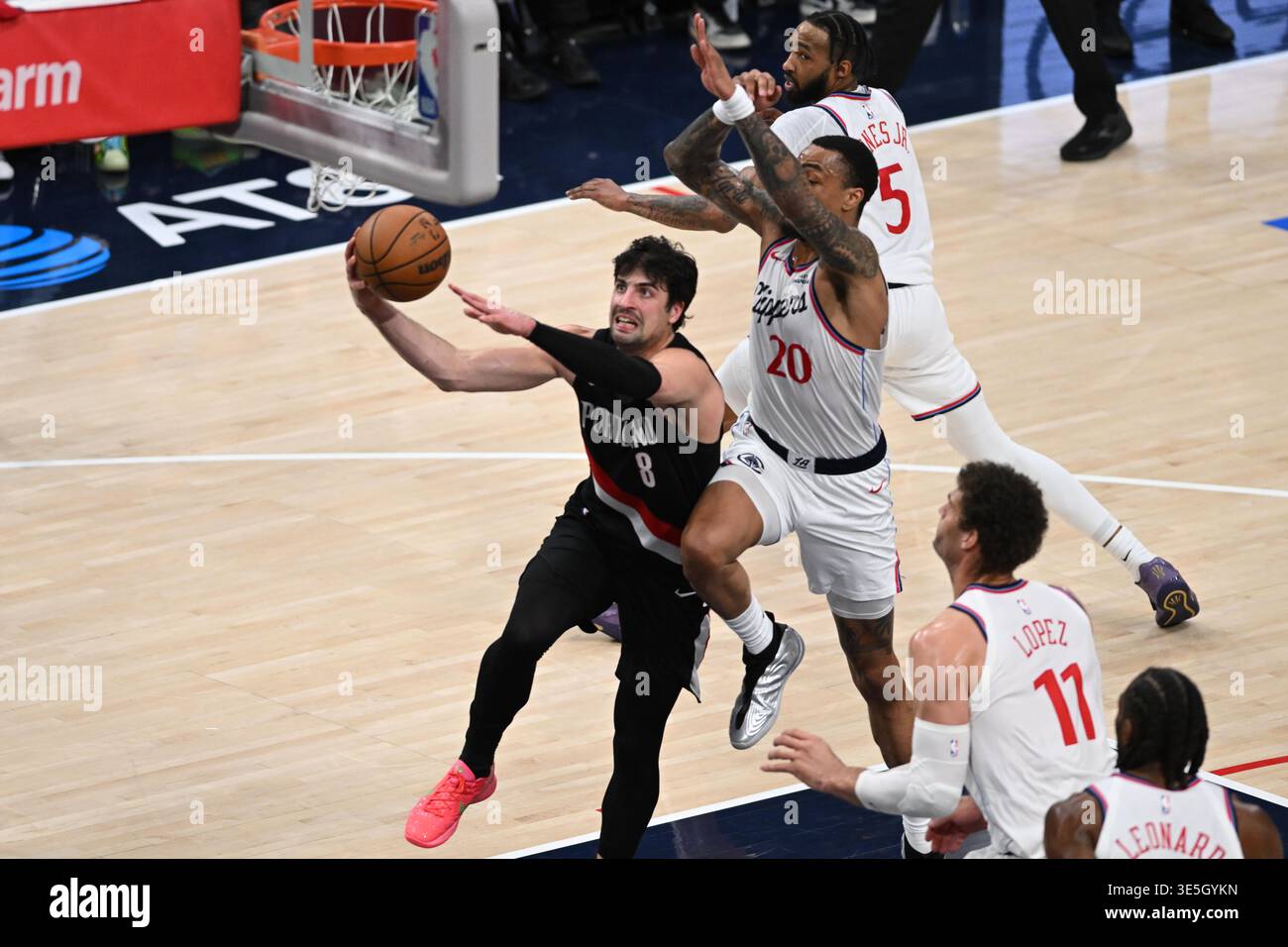 Inglewood, Calif., 31, March 2026. Deni Avdija (8) of the Portland ...