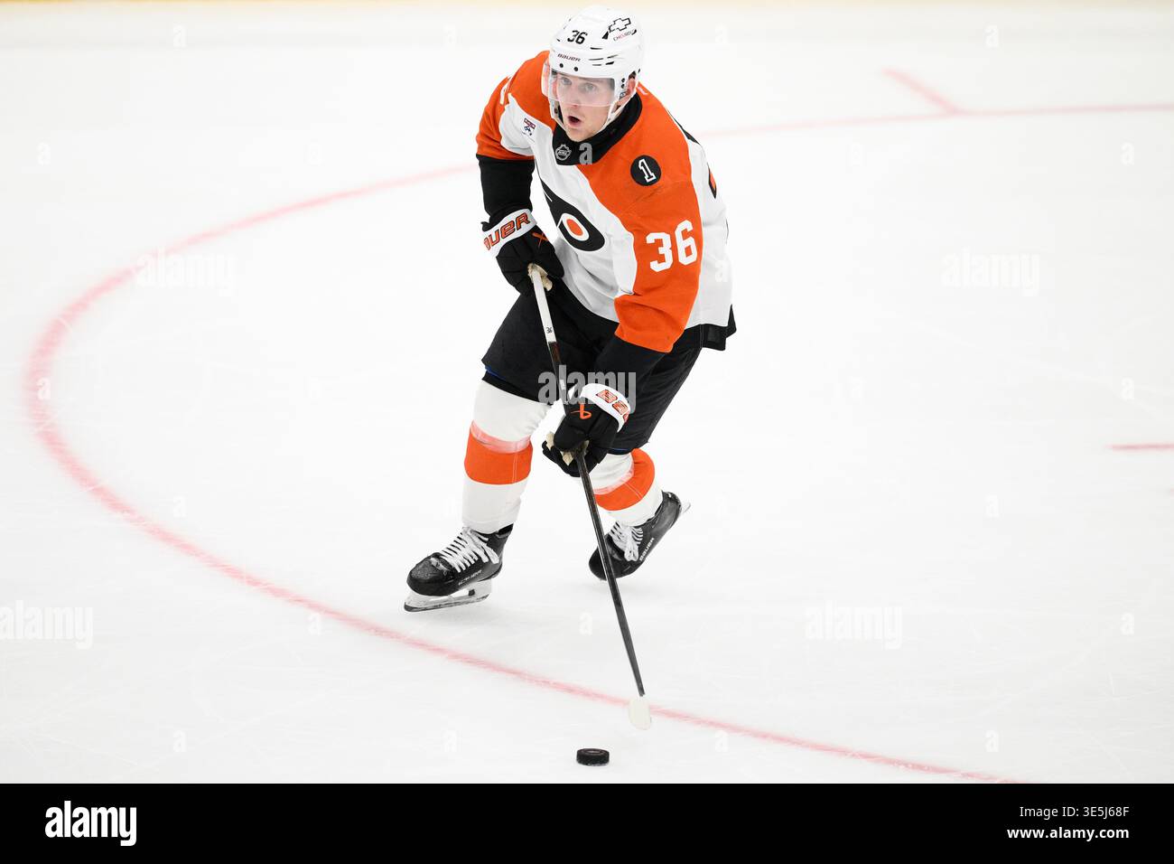 Philadelphia Flyers defenseman Emil Andrae (36) in action during the ...