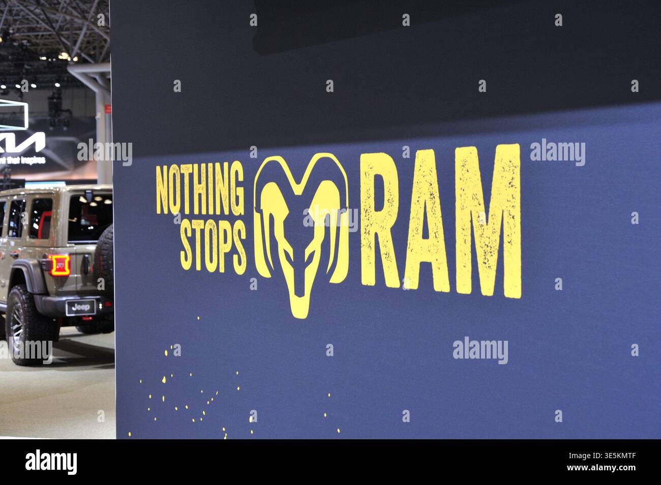 Dodge RAM signage on display at the 2026 NY International Auto Show at ...
