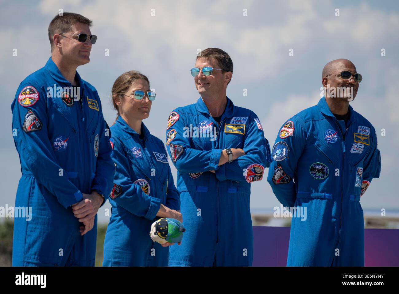 The arrival of the Artemis II astronauts at the Launch and Landing ...