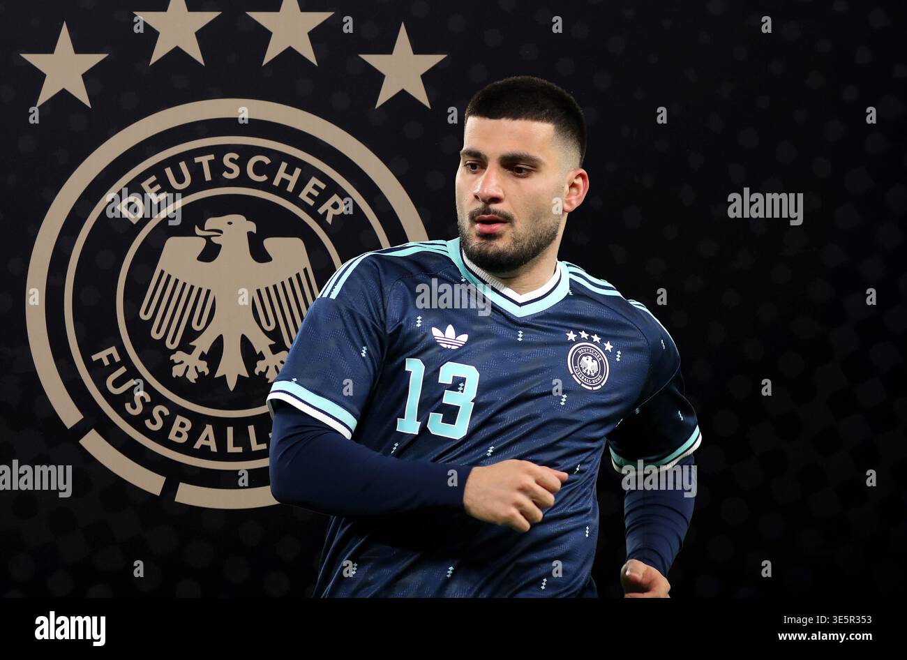 In the background a photo of the dfb logo hi-res stock photography and ...