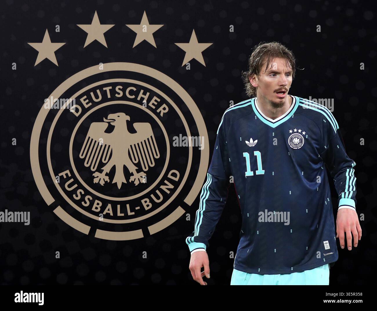 In the background a photo of the dfb logo hi-res stock photography and ...
