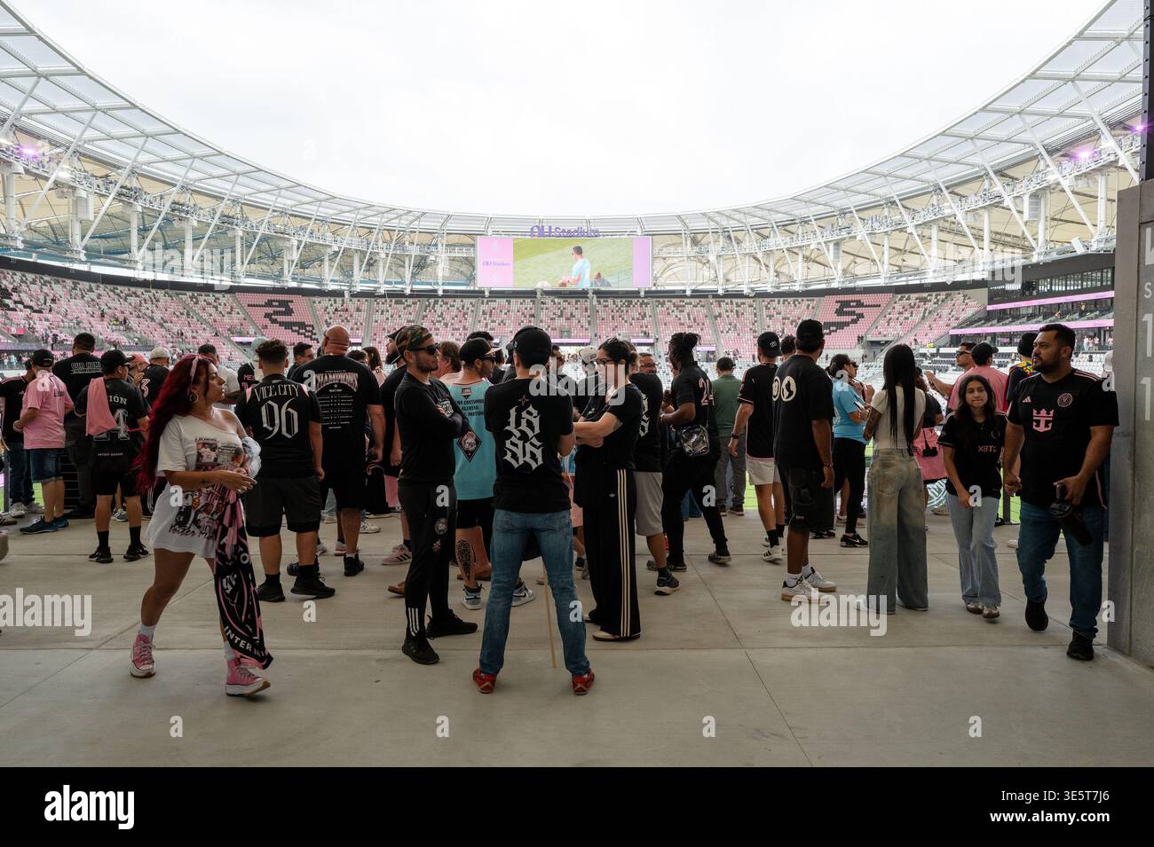 MIAMI, FL - APRIL 2: Fans are seen during Inter Miami debuts new Nu ...