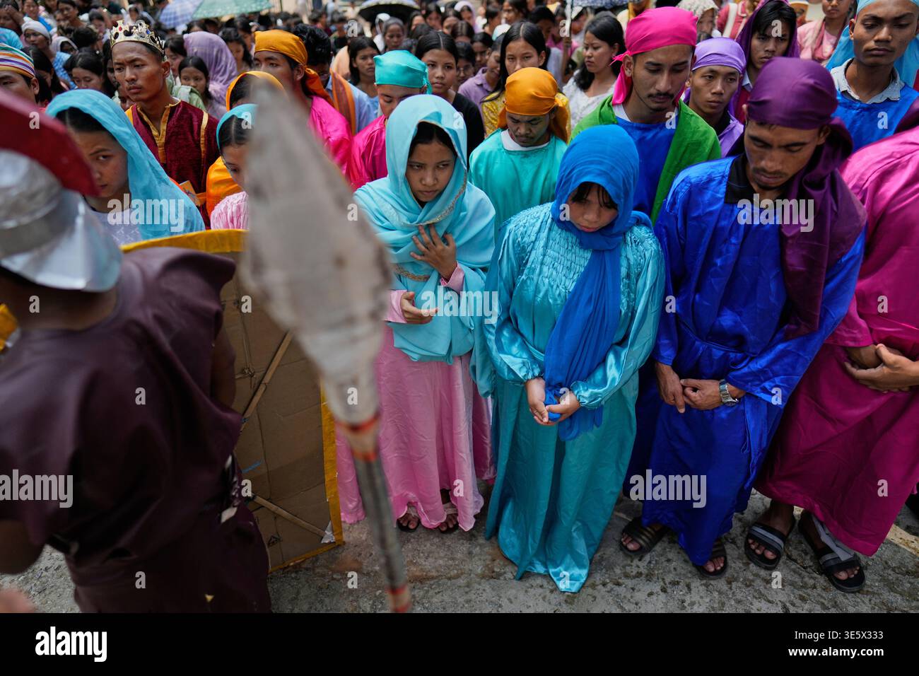 Christians reenact the crucifixion of Jesus Christ in Guwahati, India ...