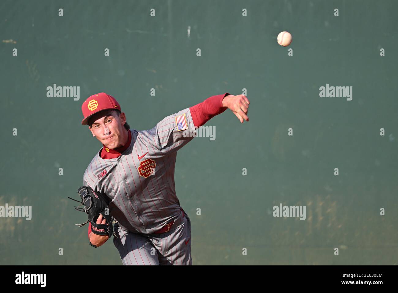 Los Angeles Calif., 3, April 2026. USC Trojans pitcher Mason Edwards ...