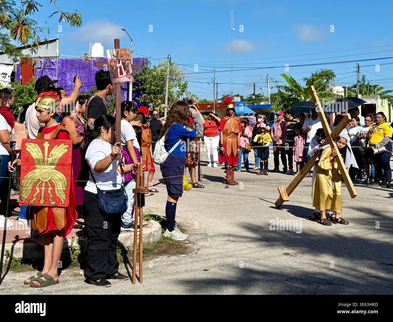 Local children reenact the Passion of Christ during a Good Friday Holy ...
