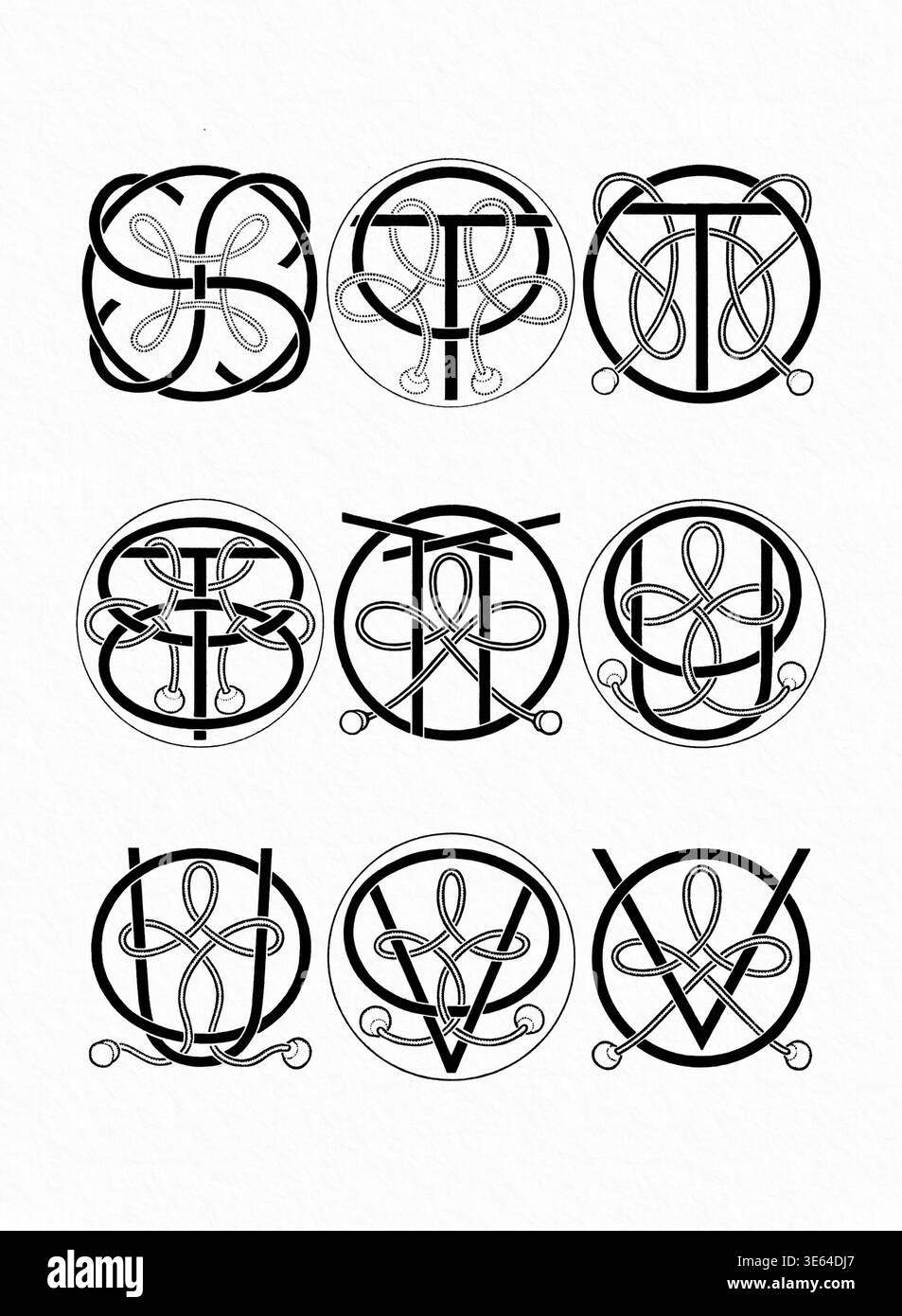 Elegant letter monogram outline hi-res stock photography and images - Alamy