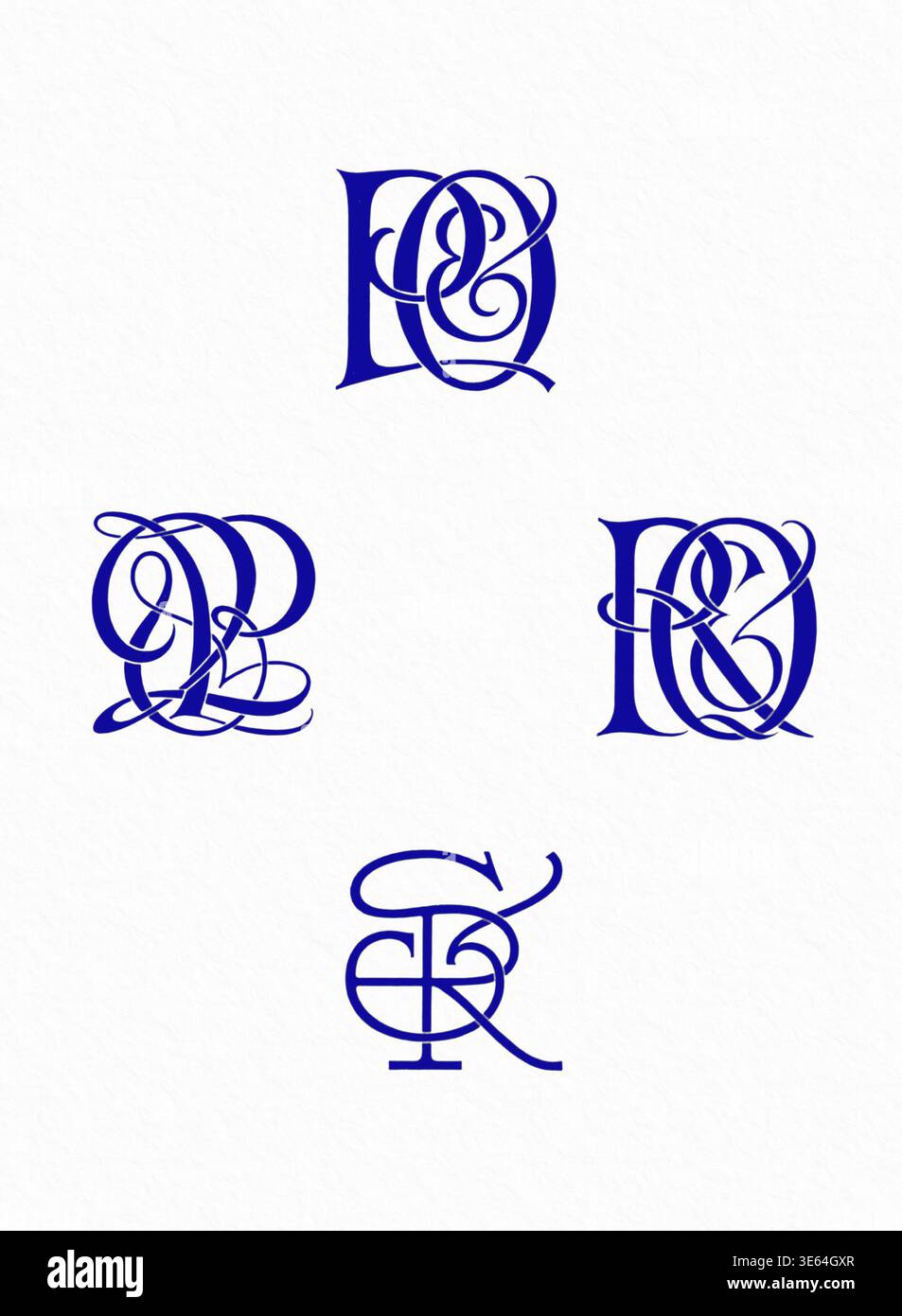 Elegant letter monogram outline hi-res stock photography and images - Alamy